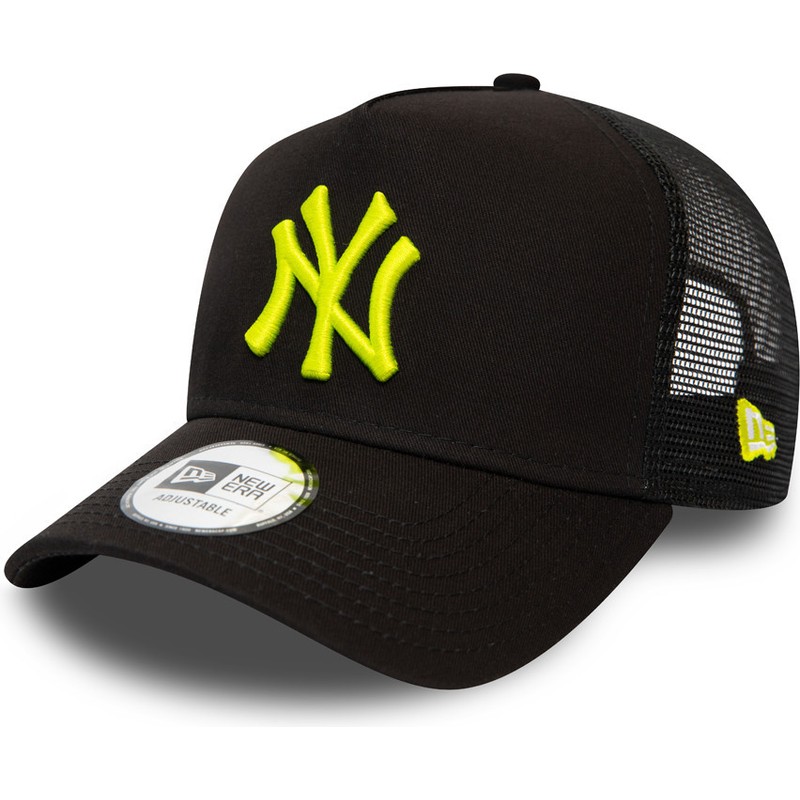 New Era Yellow Logo League Essential A Frame New York Yankees MLB Black ...