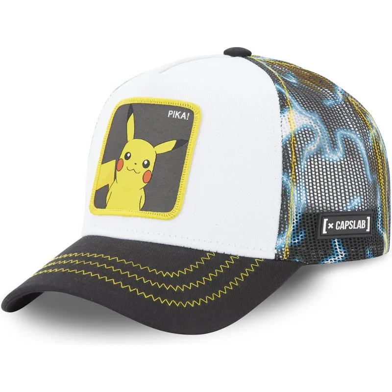 Cappellino trucker bianco e nero Pikachu ELE2 Pokémon di Capslab ...