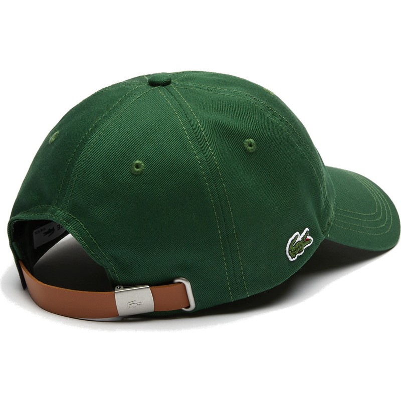 Lacoste Curved Brim Contrast Strap Green Adjustable Cap: Caphunters.it