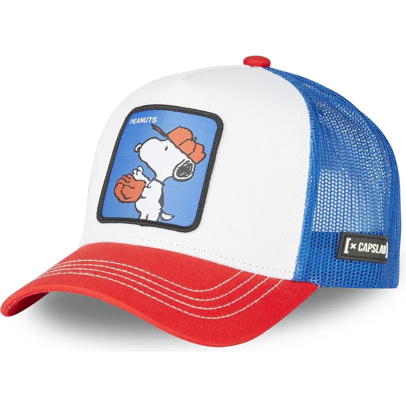 Capslab Snoopy VA2 Peanuts White, Blue and Red Trucker Hat: Caphunters.it