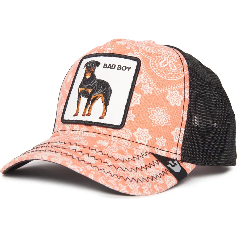 Cappellino trucker rosa e nero cane rottweiler Bad Boy Lovesexy The ...
