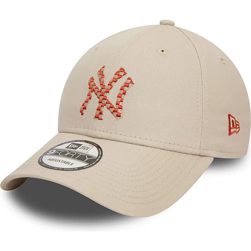 New Era Curved Brim 9FORTY Seasonal Infill New York Yankees MLB Beige Adjustable Cap: Caphunters.it