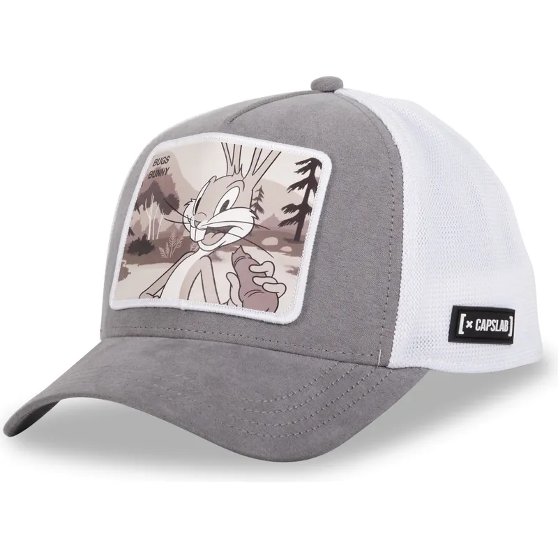 Capslab Bugs Bunny LOO9 BUG Looney Tunes Grey and White Trucker Hat ...